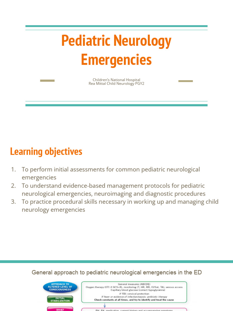 Child Neurology Emergencies Didactics | PDF | Neurology | Diseases And ...