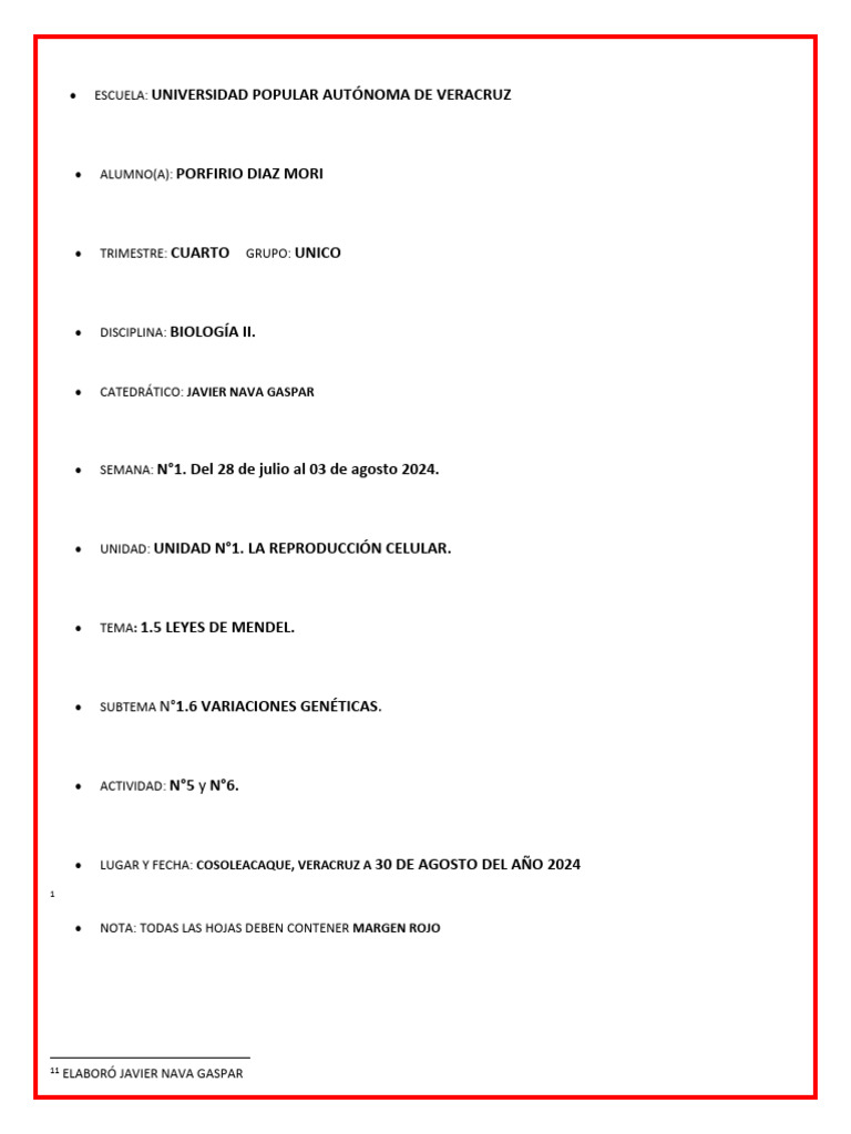 Upav Formato Hoja Presentación Asignatura | PDF
