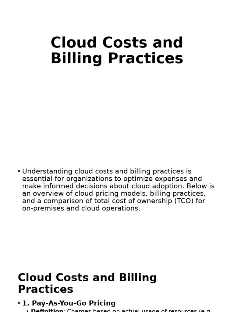 Cloud Costs and Billing Practices | PDF | Cloud Computing | Pricing