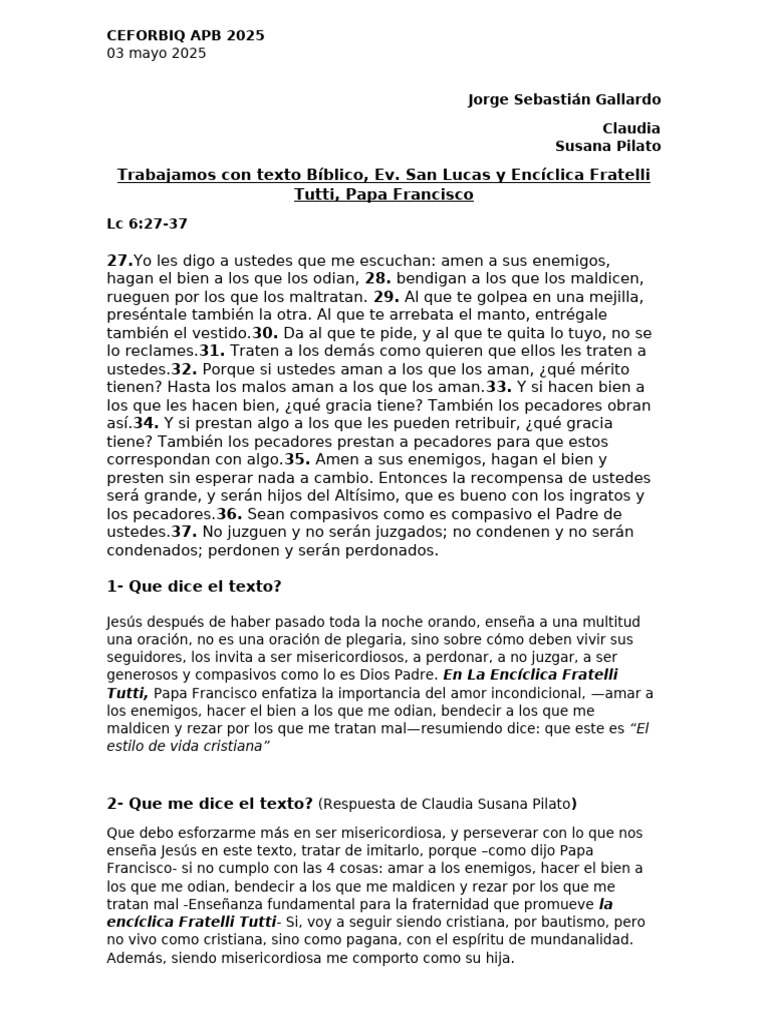 CEFORBIQ APB 2025 03 Mayo 2025 | PDF | Amor | Oración