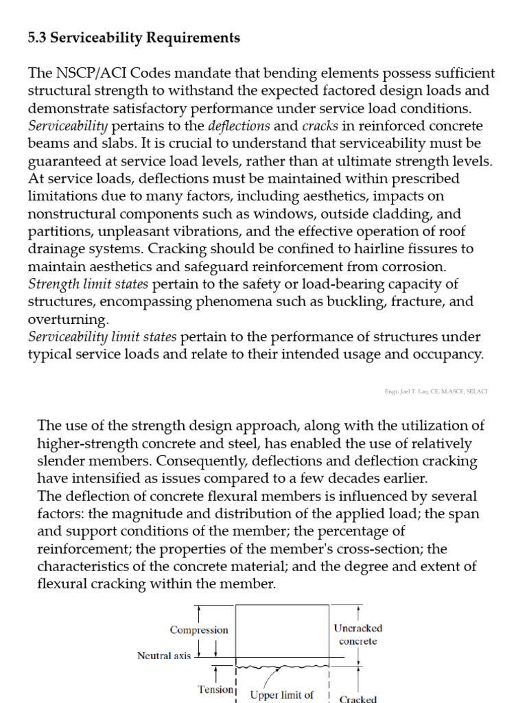 Lecture 11 - Chapter 5 Sections 5.3 Serviceability | PDF | Beam ...