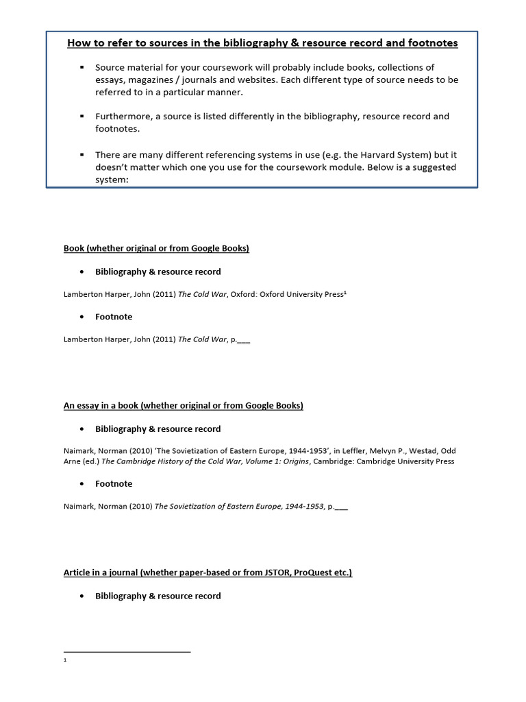 Source Referencing Guide for Coursework | PDF | Mass Media