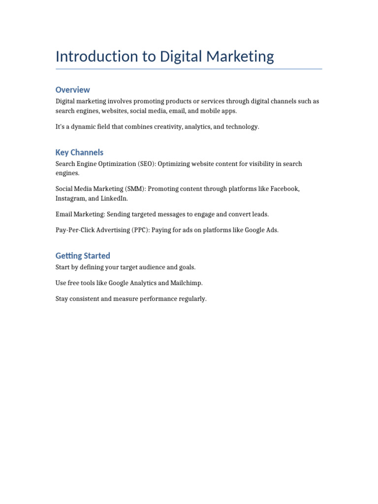 Introduction To Digital Marketing | PDF