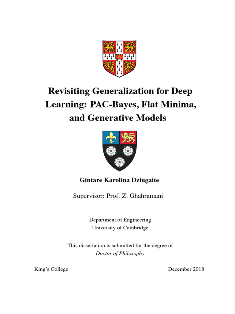 thesis 2018 revisiting generalizaiton for deep learning- pac-bayes and generative models | PDF ...