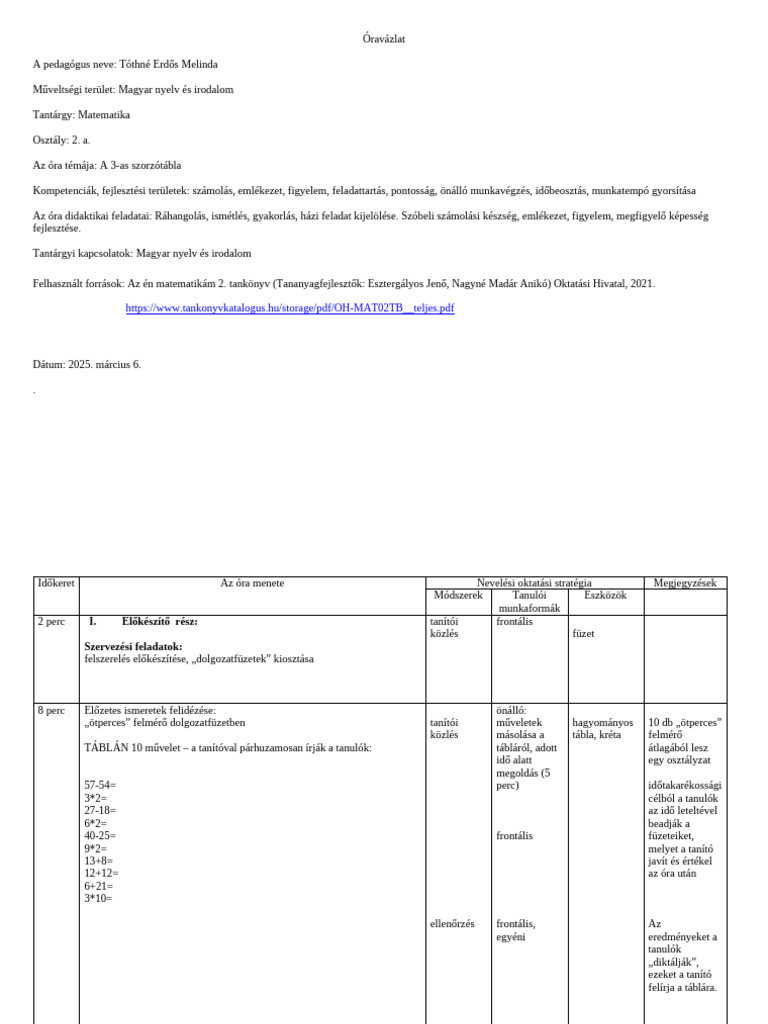 Matekóravázlattóthné 20250306 | PDF
