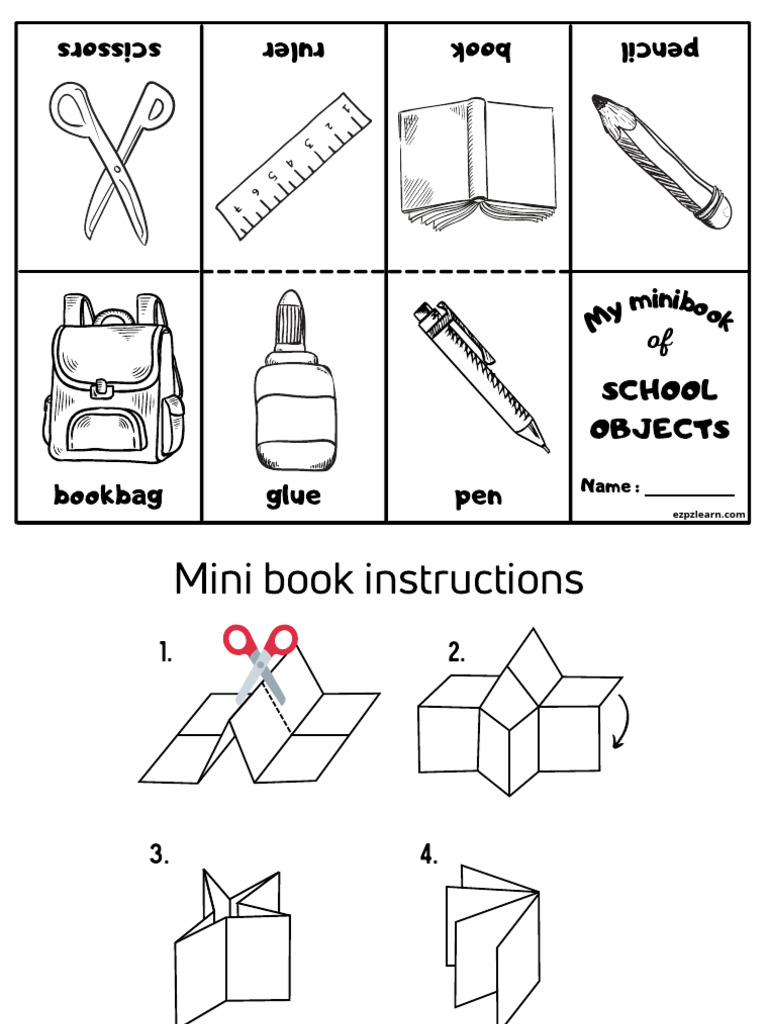 Classroom Objects Mini Coloring Book | PDF