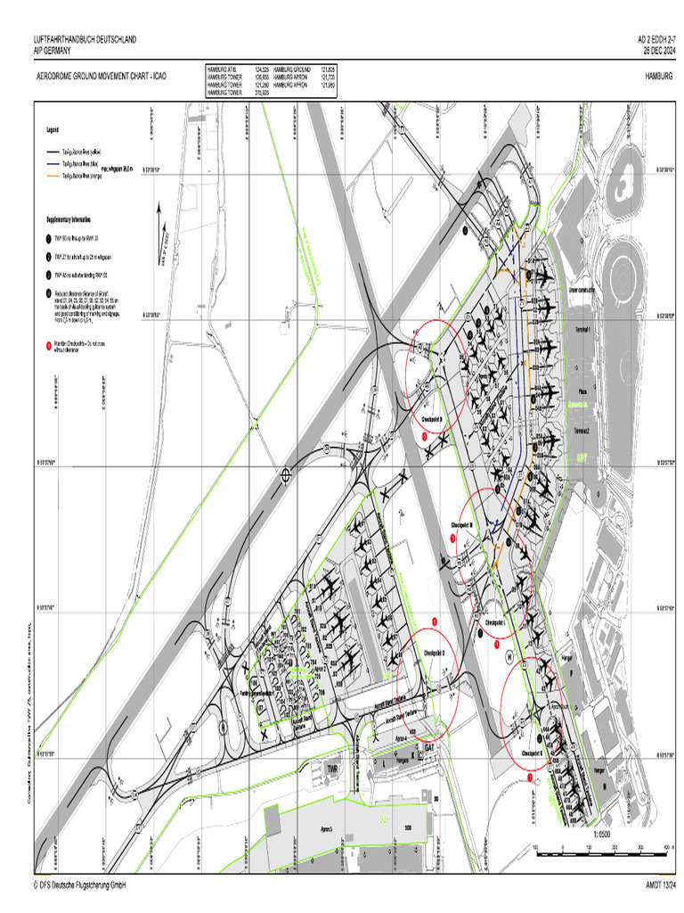 AD 2 EDDH 2-7 Aerodrome Ground Movement Chart - ICAO(2) | PDF