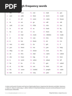 2nd Grade High Frequency Word List (Wonders) | PDF