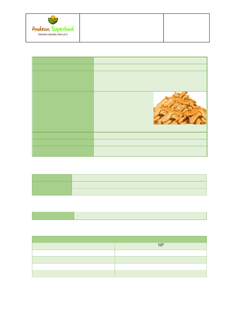 Ficha Tecnica de Curcuma Deshidratada Organico | PDF | Alimentos | Cúrcuma