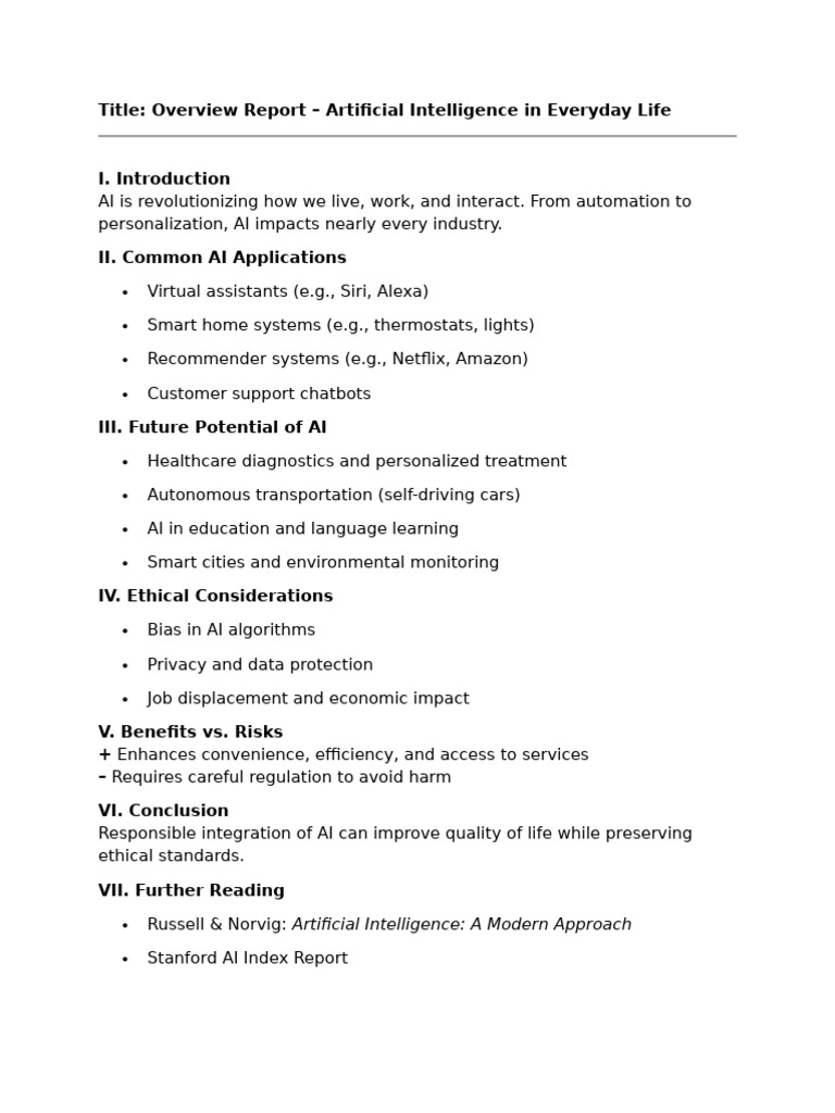 AI in Everyday Life Overview | PDF