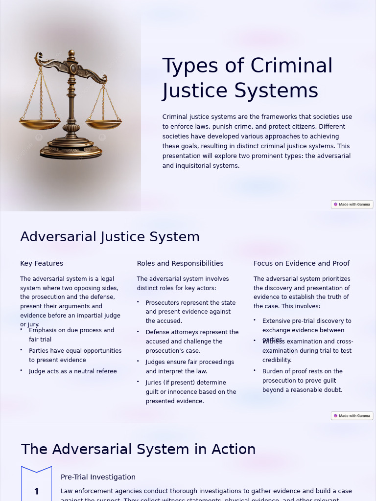 Types of Global Criminal Justice Systems | PDF | Prosecutor | Trials