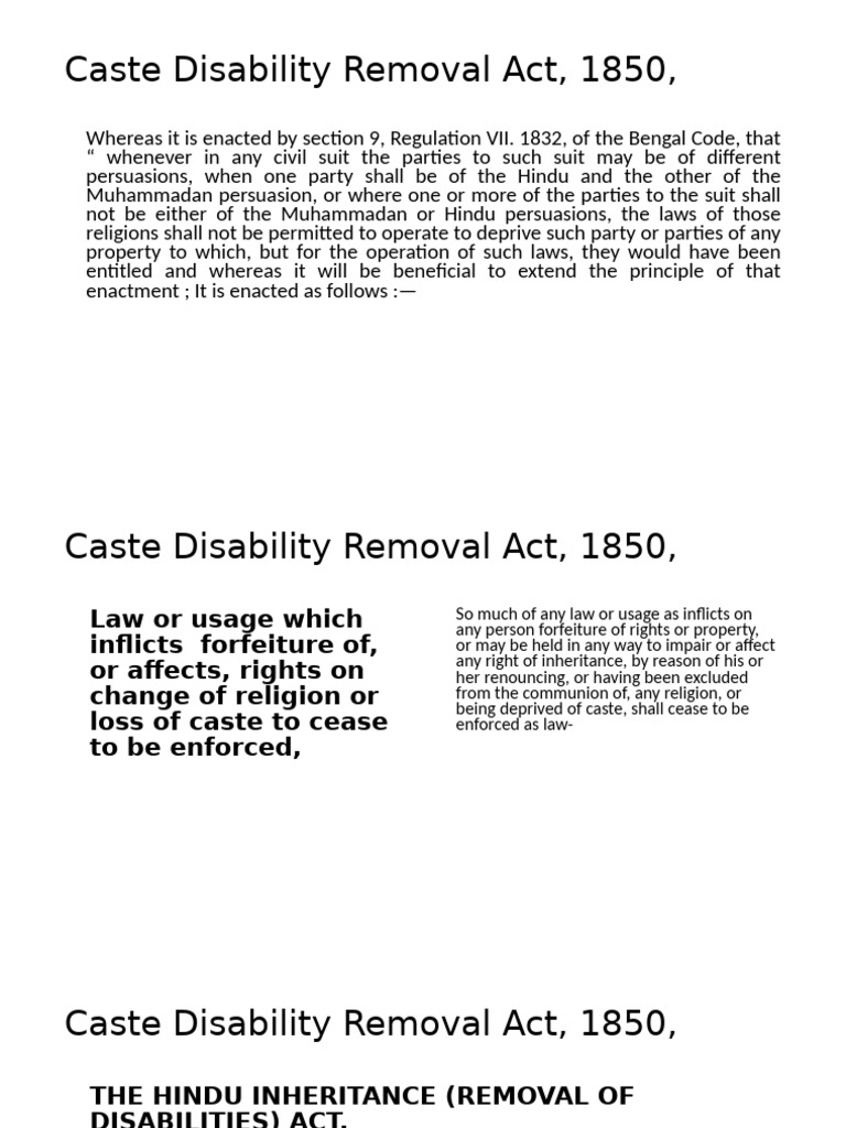 Caste Disability Removal Act | PDF | Dalit | Caste