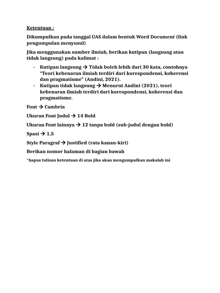 Panduan Laporan Proyek Akhir UAS | PDF