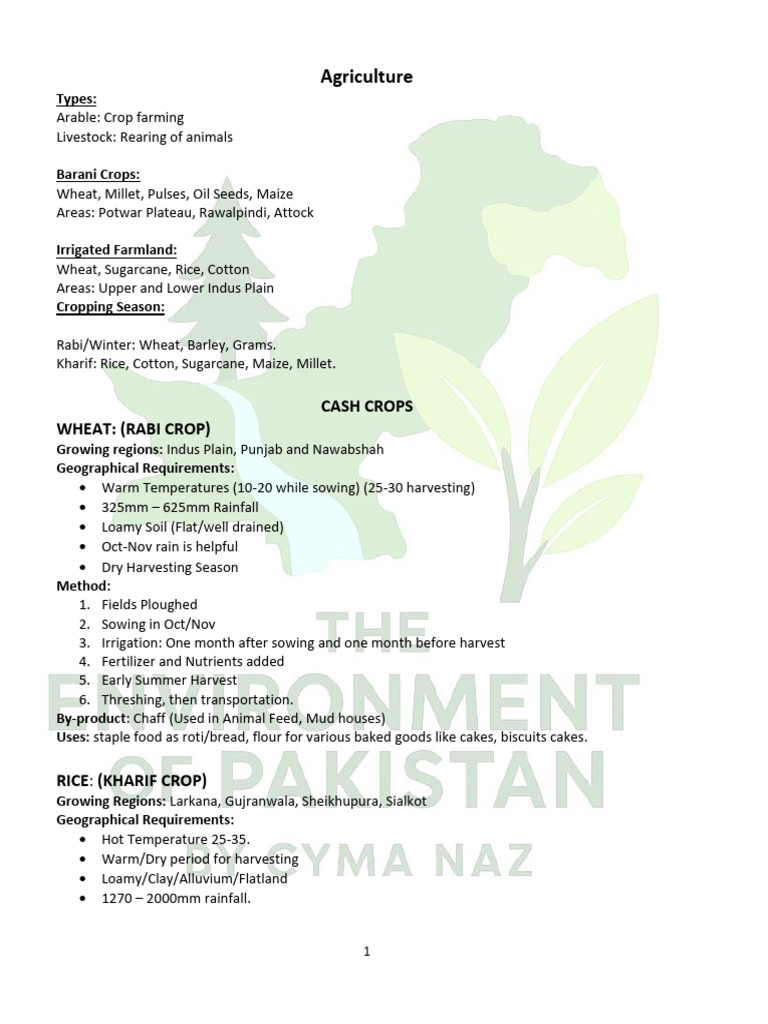 Agriculture Handout Grade 9 | PDF | Crops | Leaf
