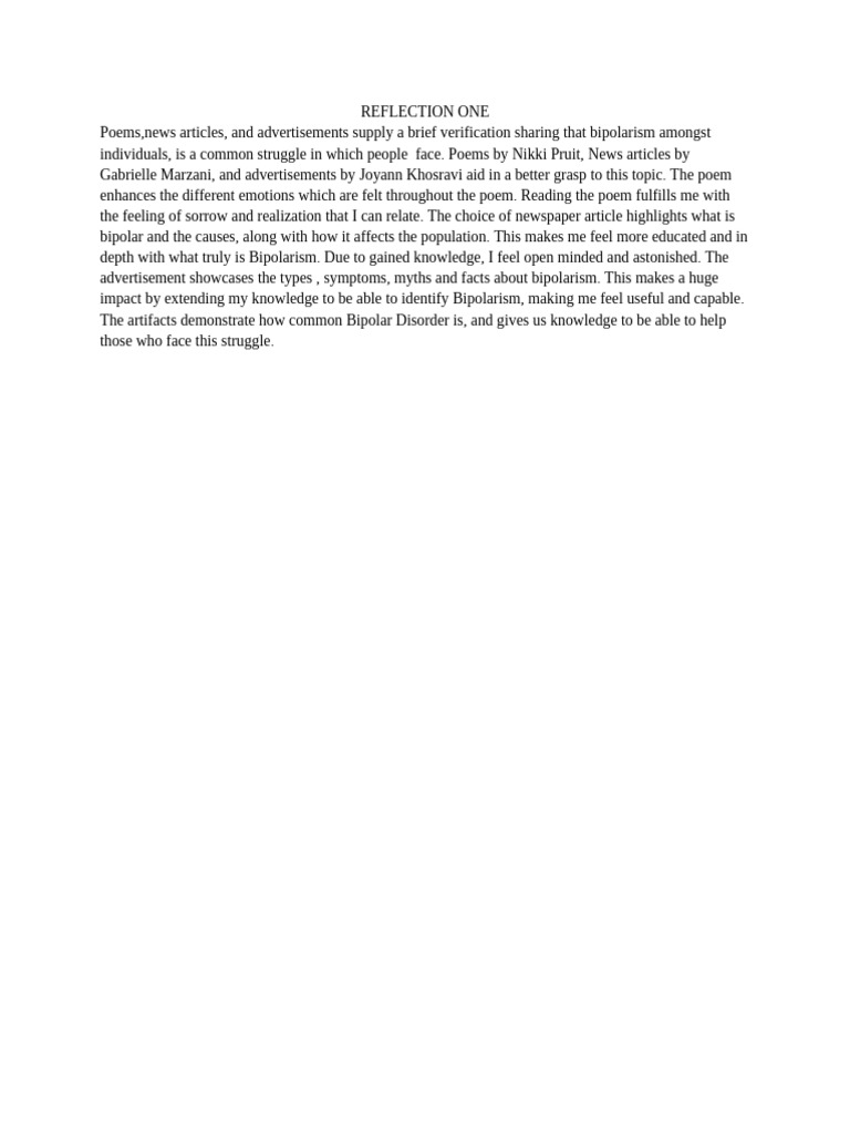 Reflection One | PDF