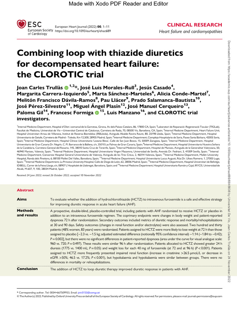 2022 - CLOROTIC EHJ 2022 Online | PDF | Median