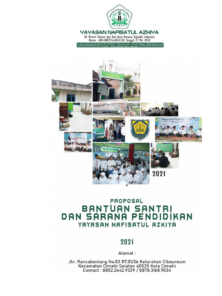 PROPOSAL YAYASAN NAFISATUL AZKIYA To MESJID SALMAN ITB | PDF