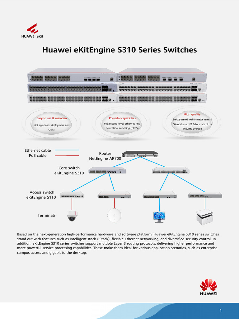 Huawei eKitEngine S310 Series Switch | PDF | Network Switch | Computer Network