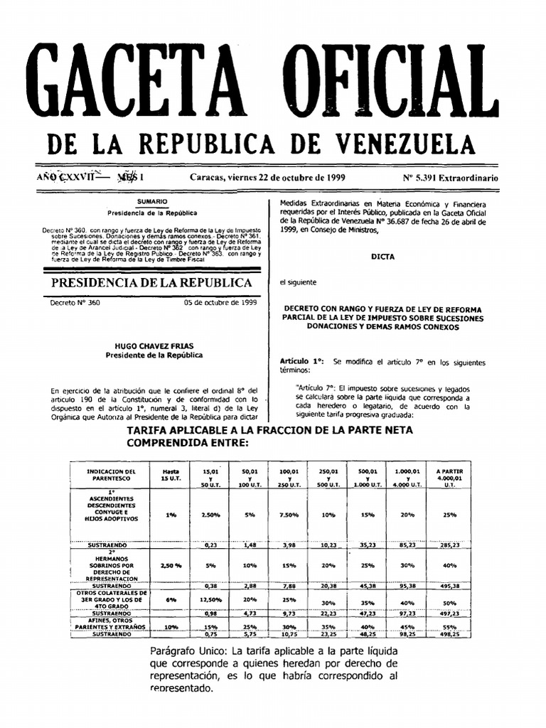 Decreto Con Rango y Fuerza de Ley de Reforma Parcial de La Ley de ...