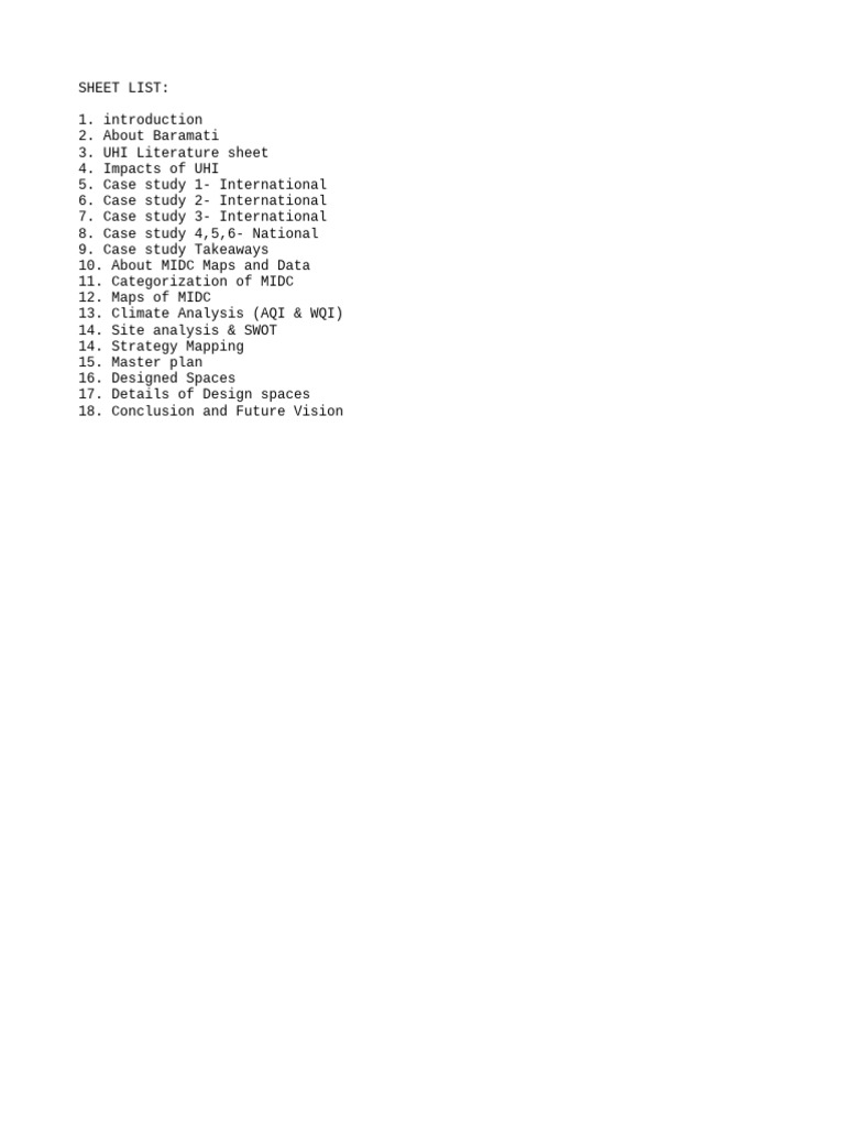 Sheet List | PDF