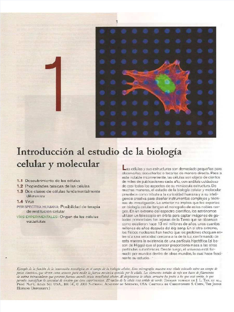 PDF Capitulo 1 Biologia Celular y Molecular Karp 7ed - Compress | PDF