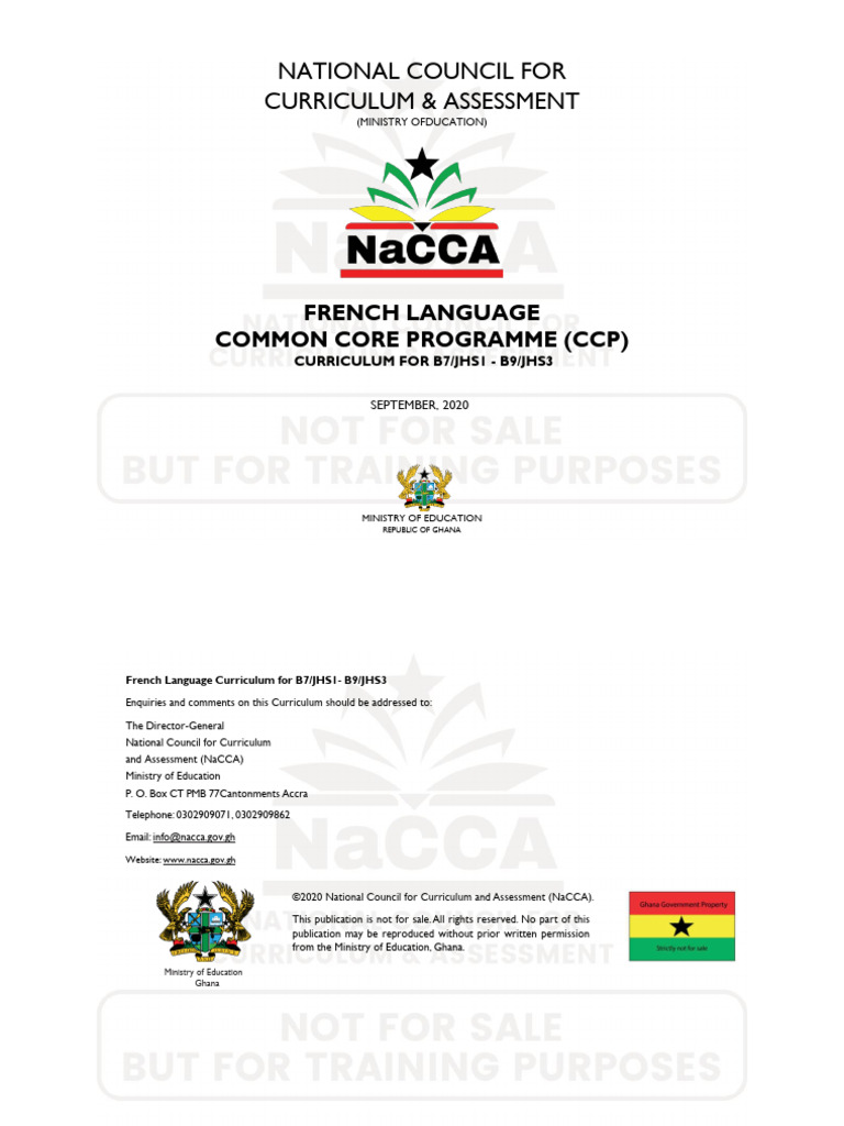 French Curriculum for JHS 1-3 in Ghana | PDF | Educational Assessment ...