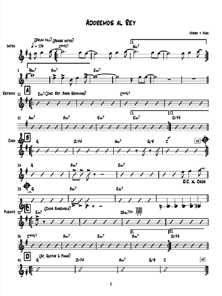 Adoremos Al Rey Partitura Completa - Compress | PDF