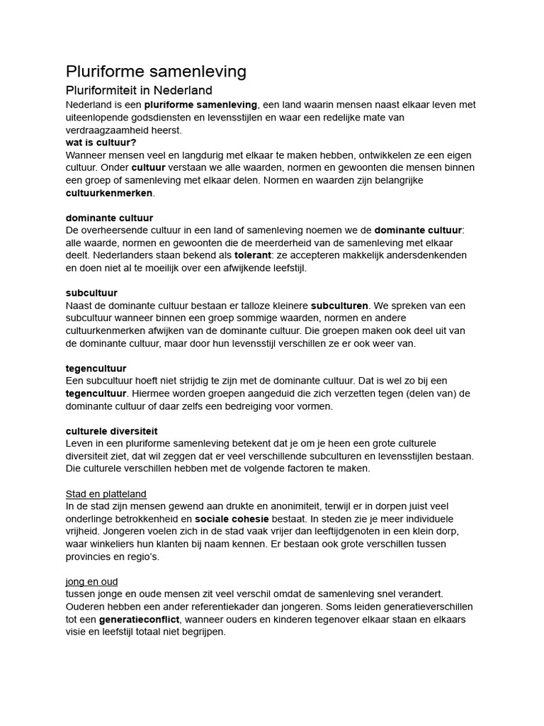 Pluriforme Samenleving | PDF