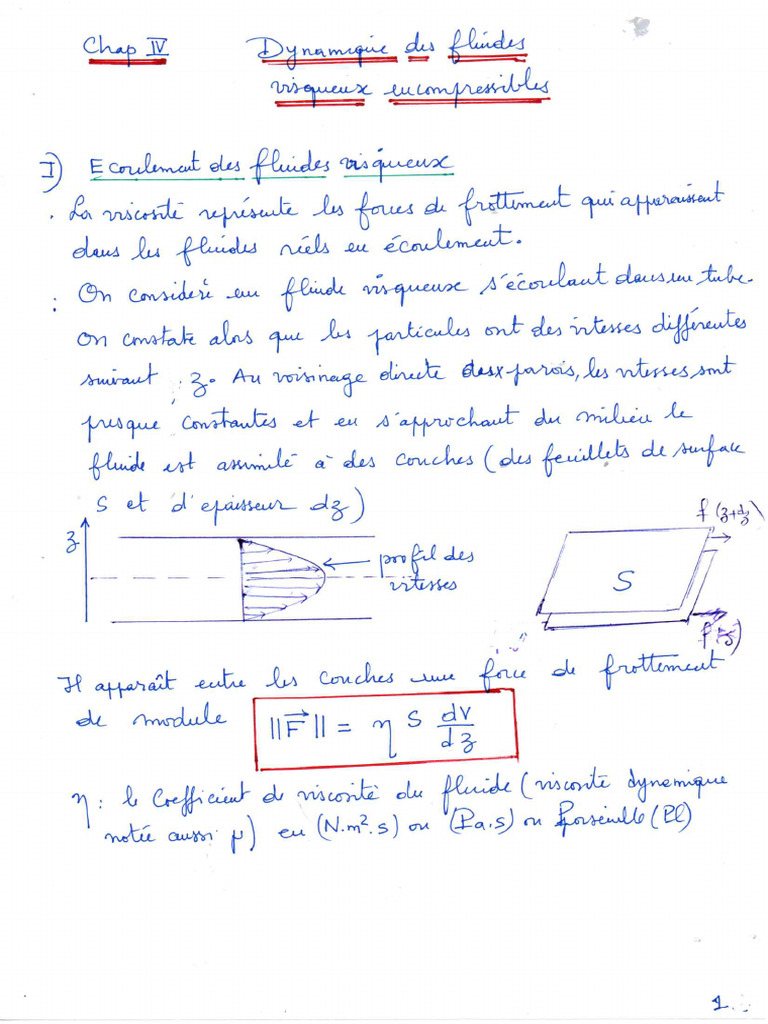 Chap4 Dynamique des fluides visqueux incompressibles | PDF