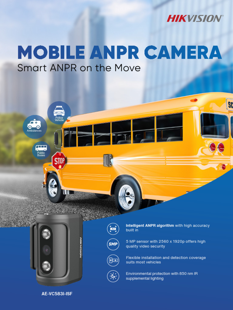 Flyer Hikvision Hikvision Mobile ANPR Camera | PDF | Camera | Camera Lens