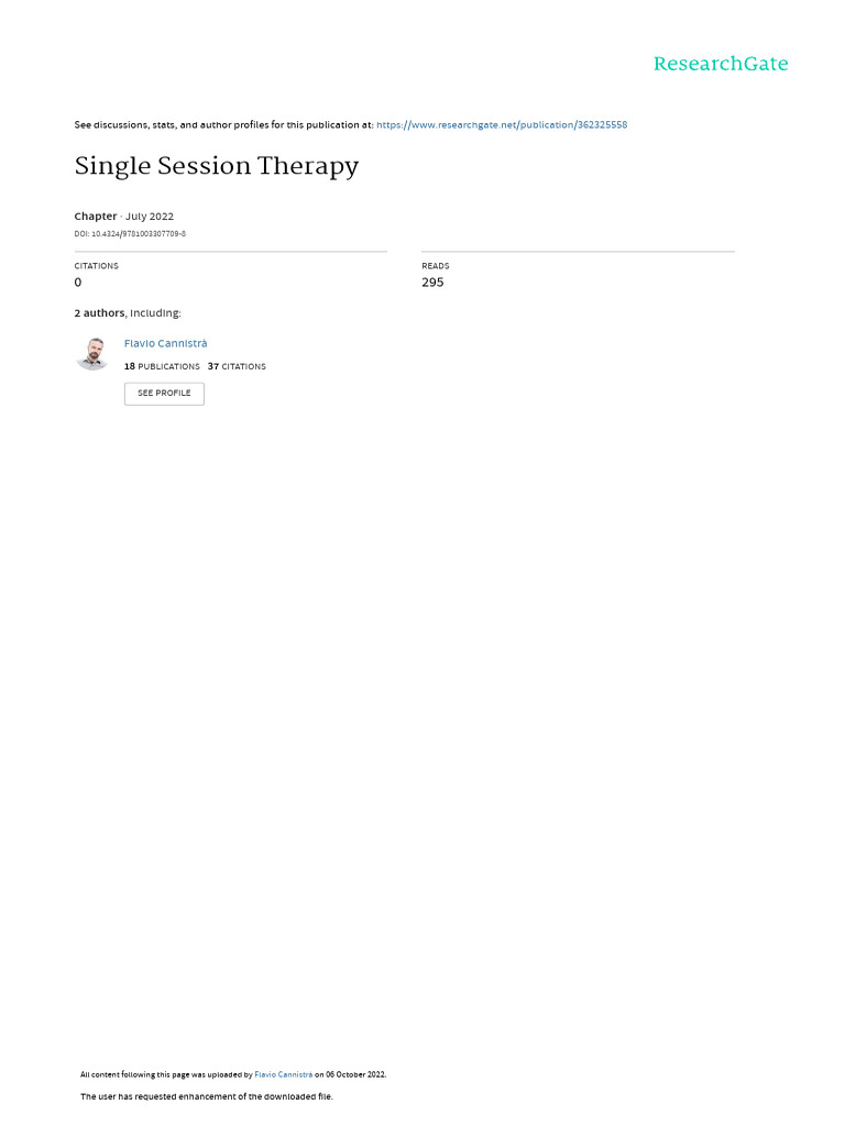 Common Errors in Single Session Therapy | PDF | Psychotherapy | Psychology