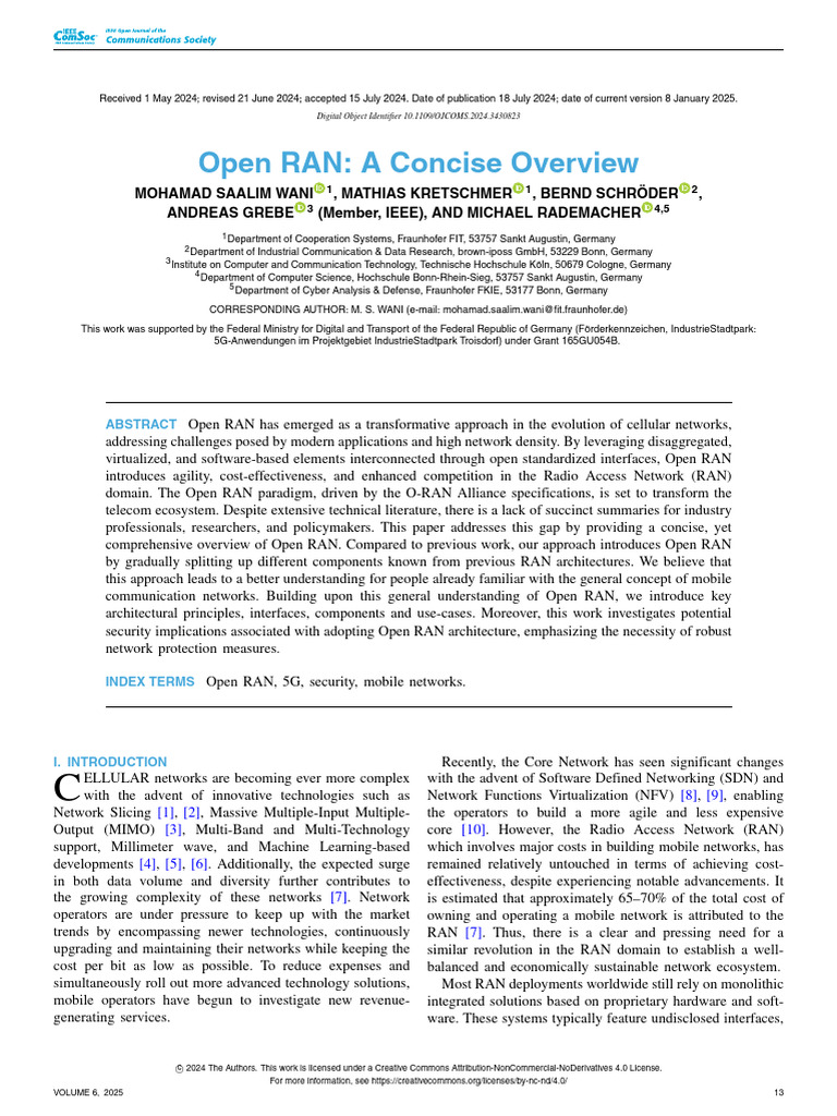 Open RAN A Concise Overview | PDF | Computer Network | Virtualization