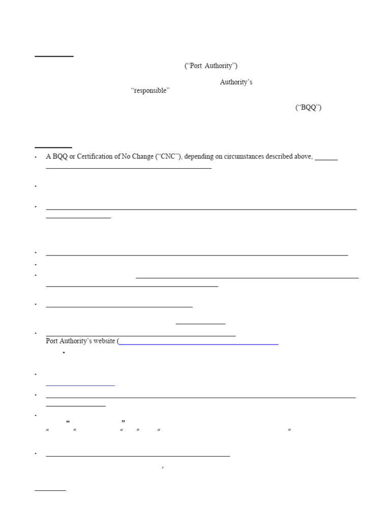 Port Authority BQQ Submission Guidelines | PDF | Securities (Finance ...