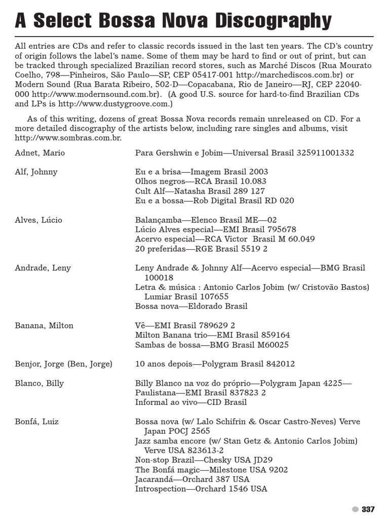 A Select Bossa Nova Discography | PDF