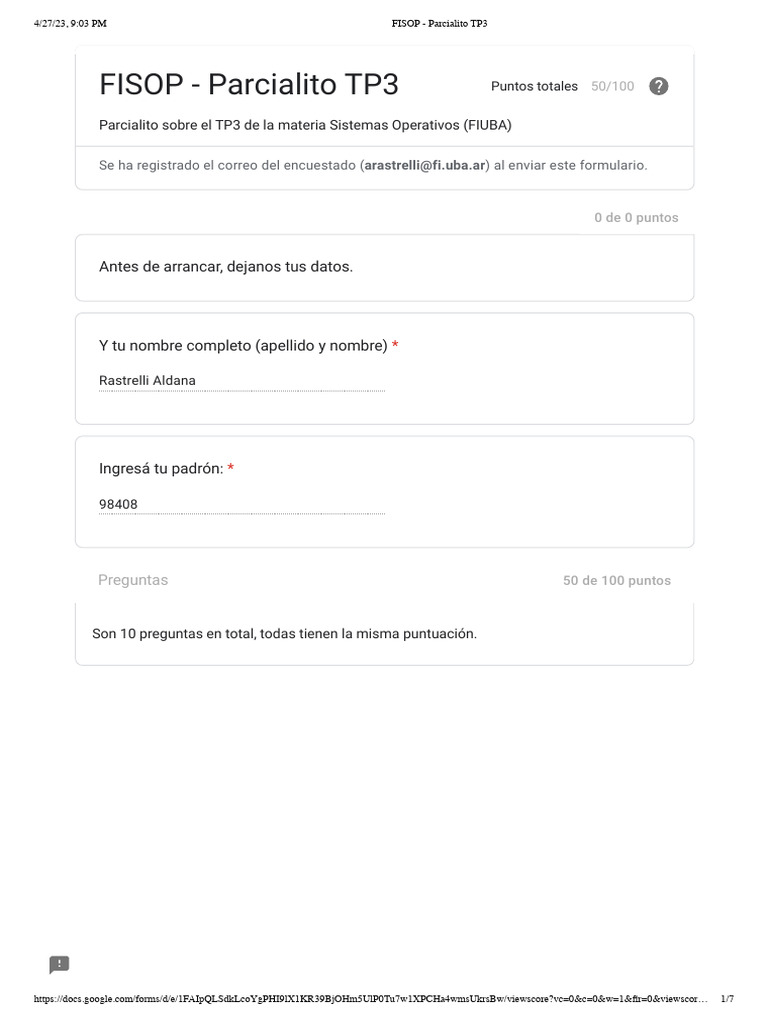 Parcialito TP3 | PDF | Archivo de computadora | Kernel (sistema operativo)