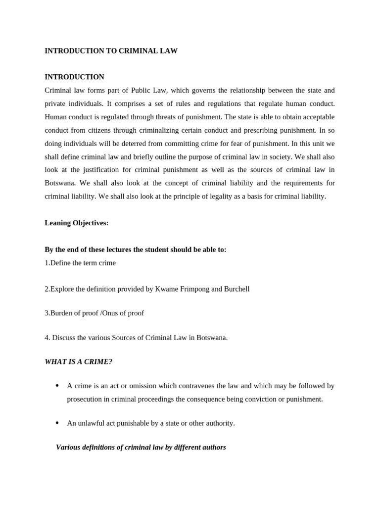 Overview of Criminal Law Principles | PDF | Crimes | Crime & Violence