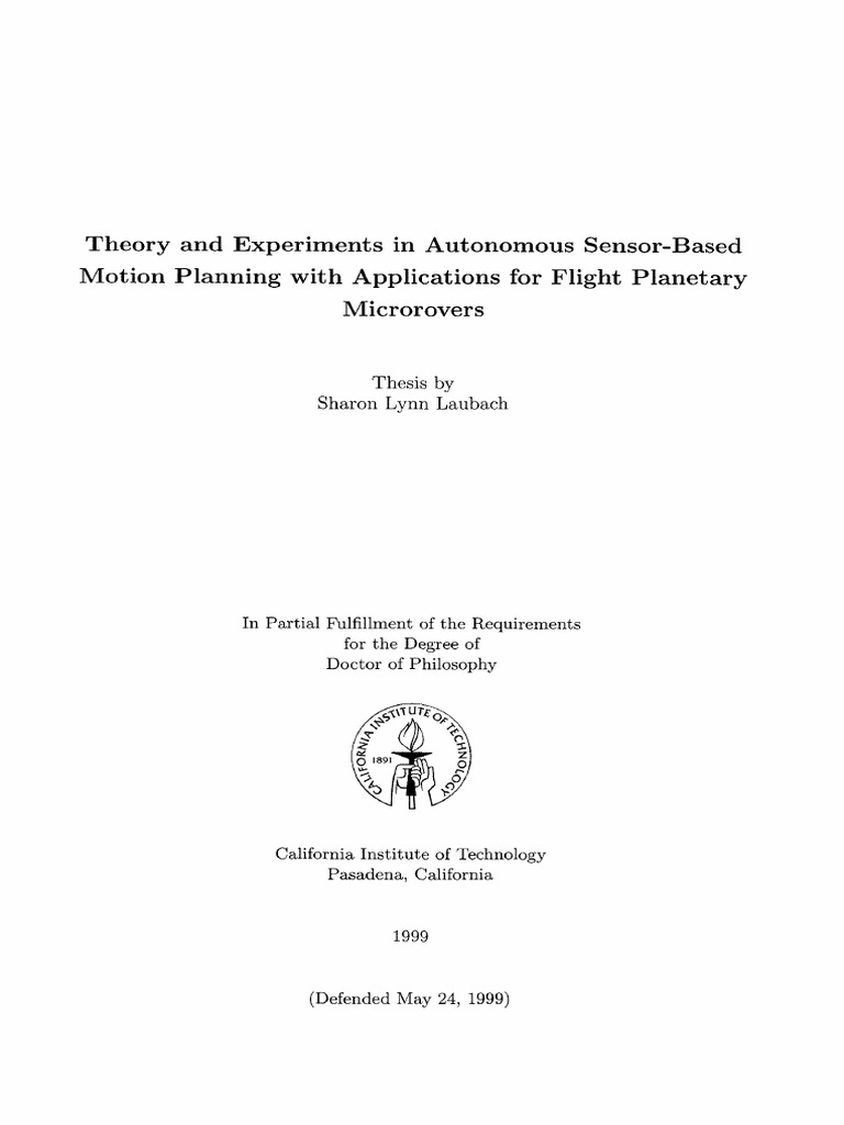 Theory and Experiments in Autonomous Sensor Based Motion Planning With Applications for Flight ...