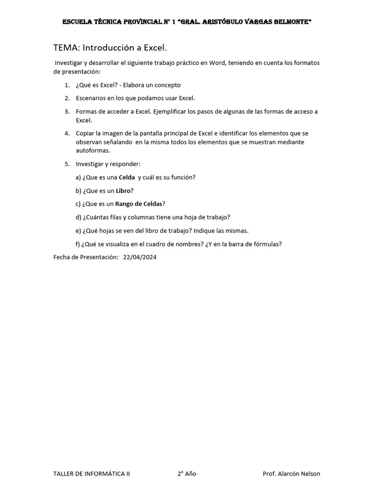 Esmeralda Saiquita - TP2 EXCEL - Conceptos | PDF