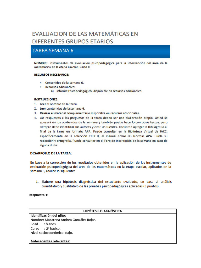 Desarrollo Tarea Sem 6 Ev. Mat. Ciclo 15 | PDF | Creatividad | Aprendizaje