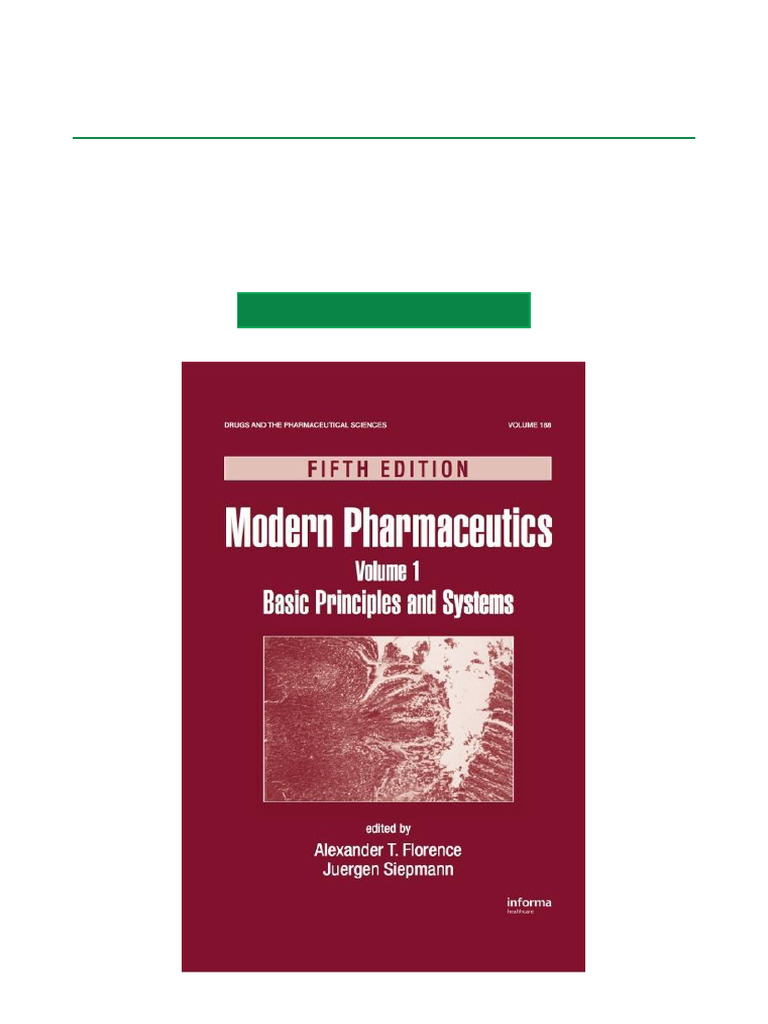 Modern Pharmaceutics Volume 1 Basic Principles and Systems, Fifth ...