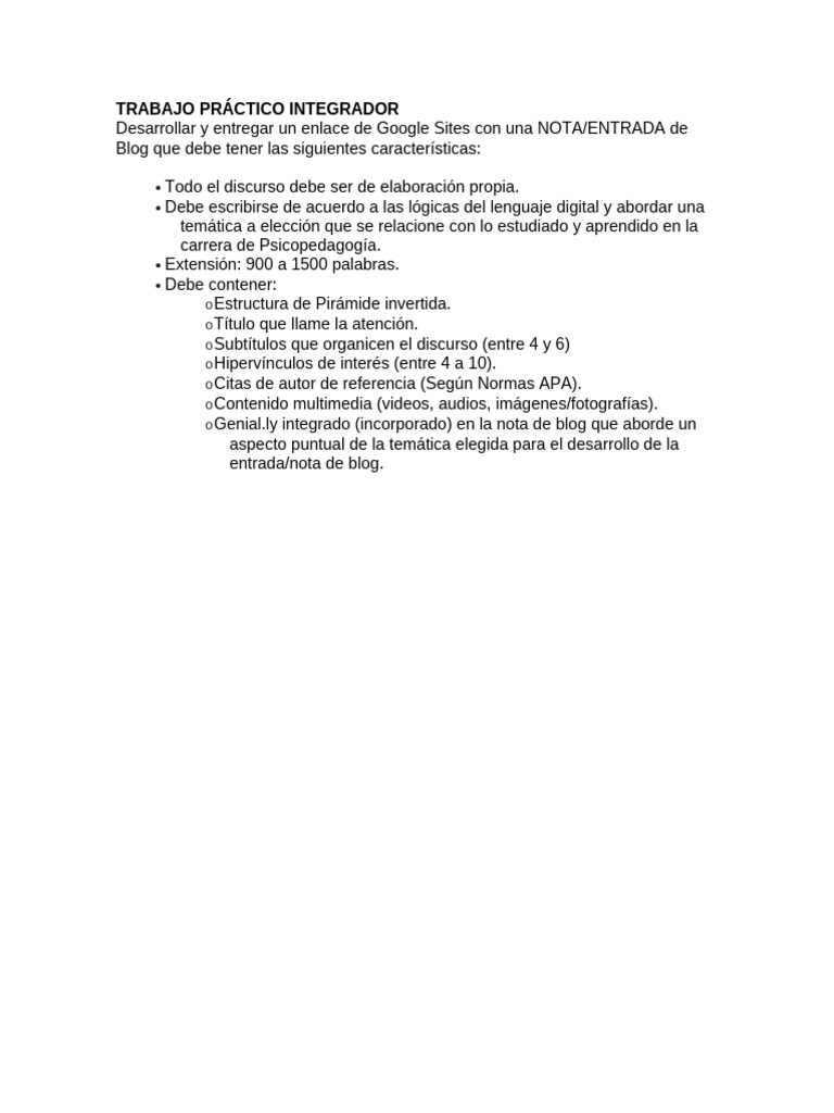 Trabajo Práctico Integrador | PDF