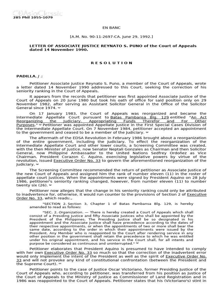 4 in Re Letter of Justice Puno 1992 | PDF | Appellate Court | Constitution
