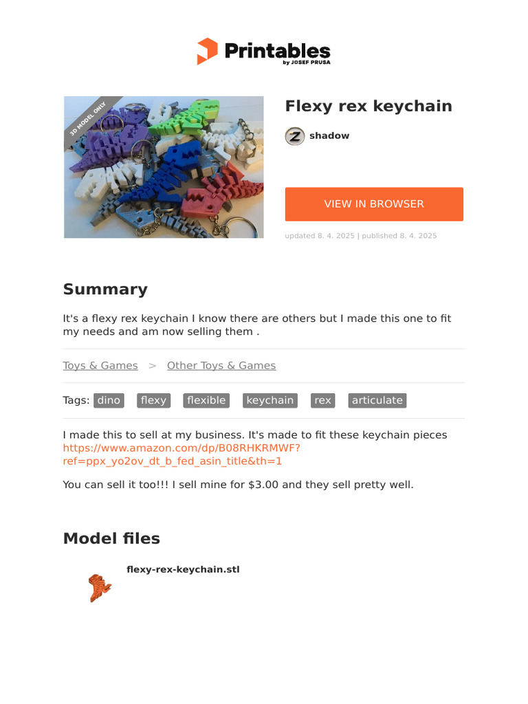 Flexy Rex Keychain | PDF