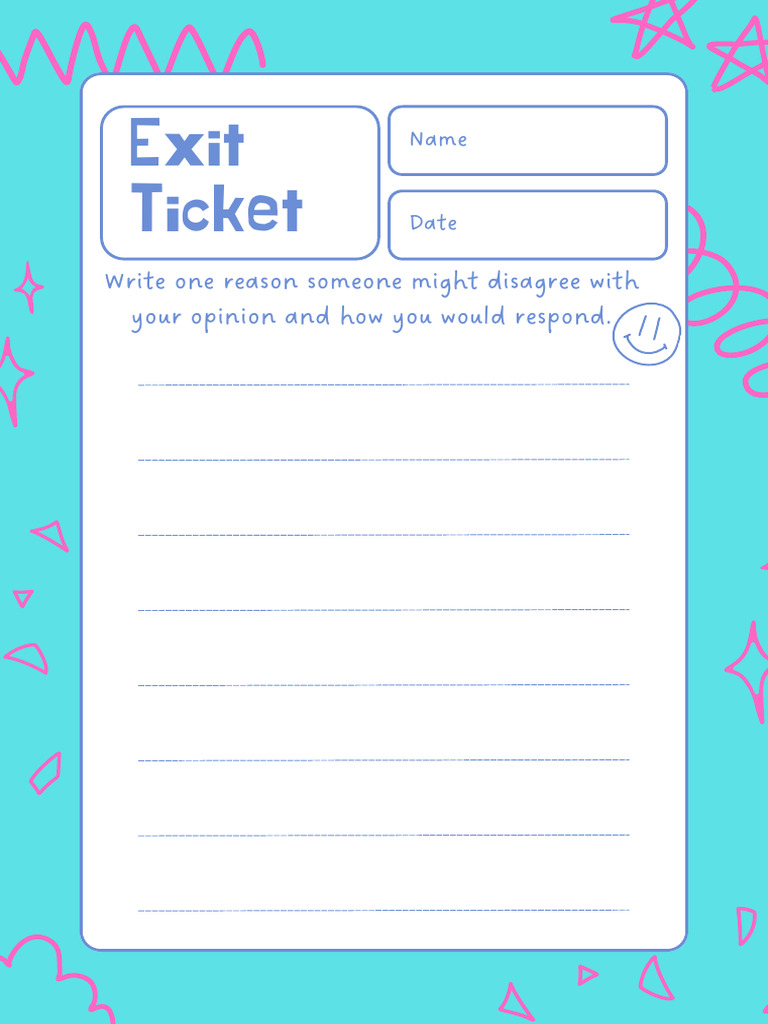 Orange and White Doodle School Exit Ticket (1) | PDF