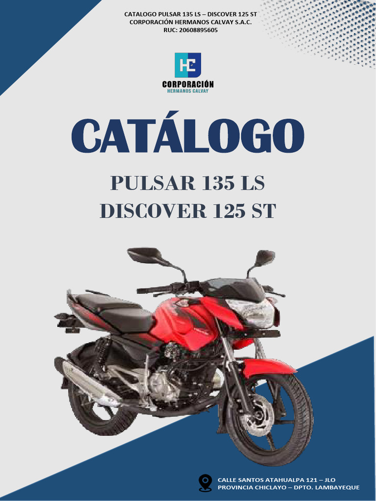 Pulsar 135 LS Catalogo-1 | PDF | Vehículo de motor | Motores