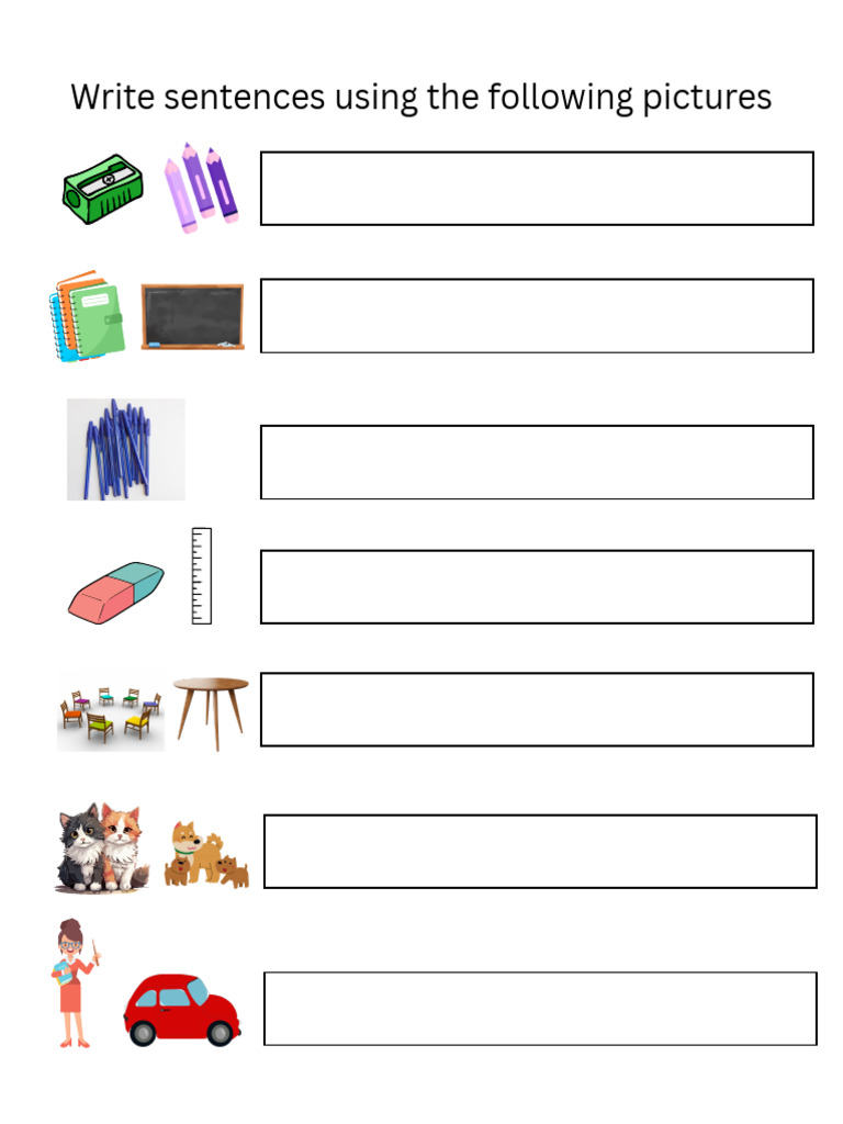 Forming sentences (indefinite articles, plural nouns) | PDF