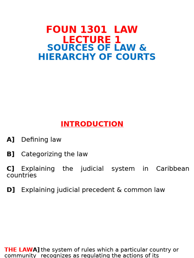 Sources of Law and Court Hierarchy | PDF | Precedent | Common Law