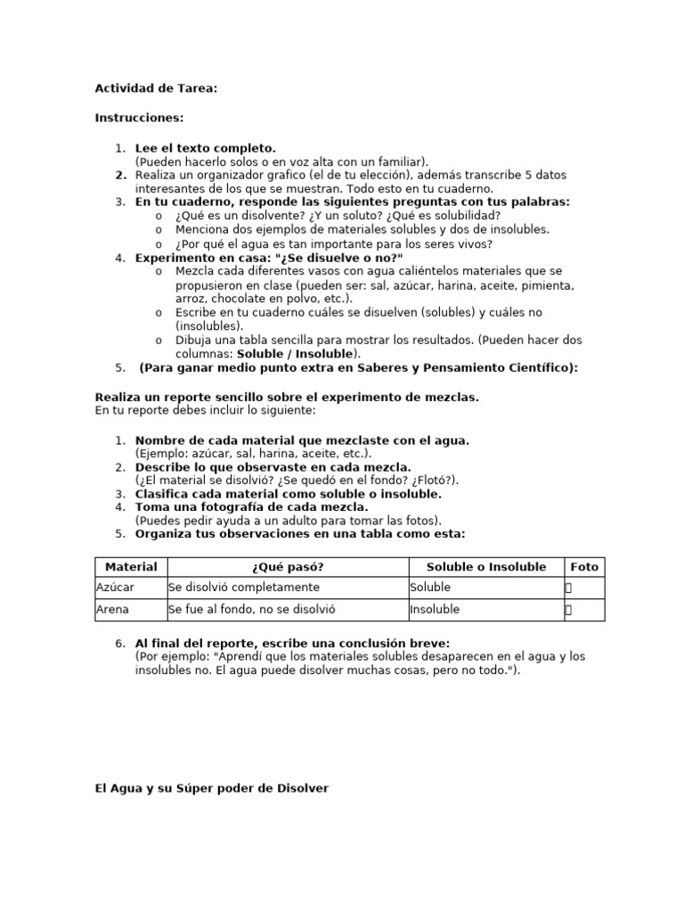 Tarea 28042025 | PDF | Solubilidad | Agua