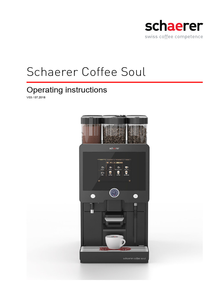 Schaerer Coffee Soul Operating Guide | PDF | Safety