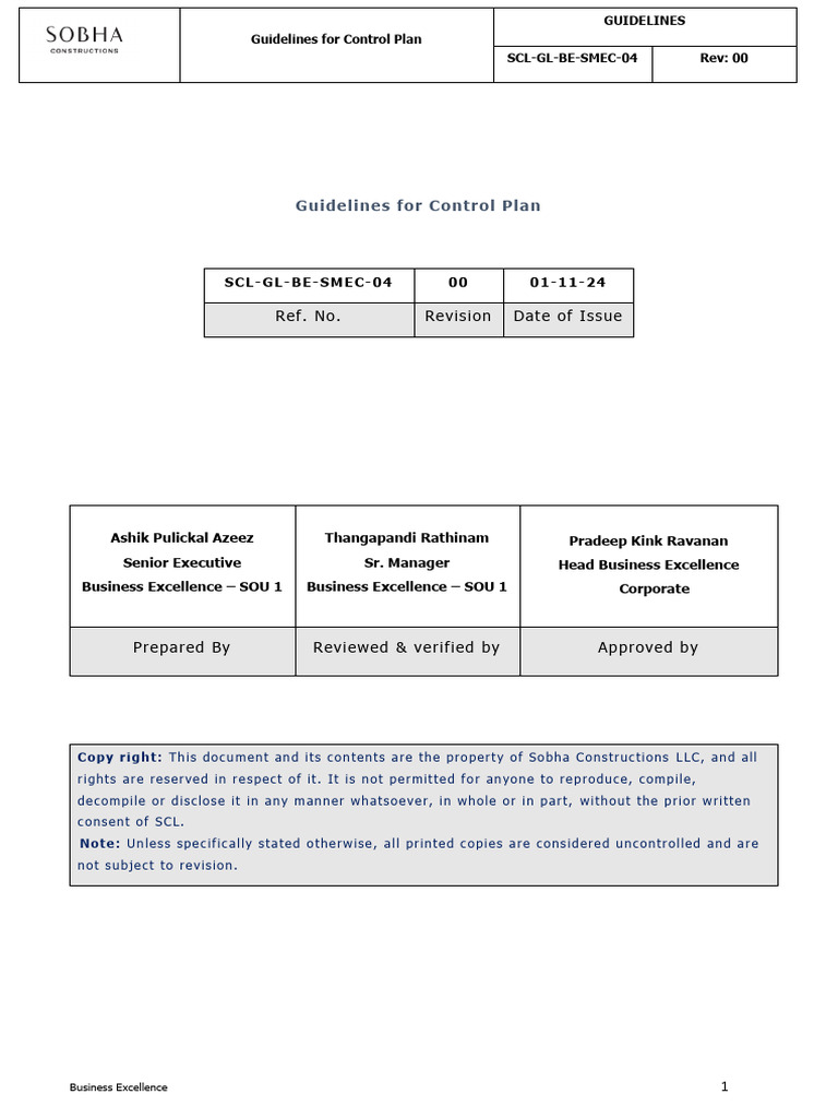 Guidelines For Control Plan R00 | PDF | Quality Assurance | Engineering ...